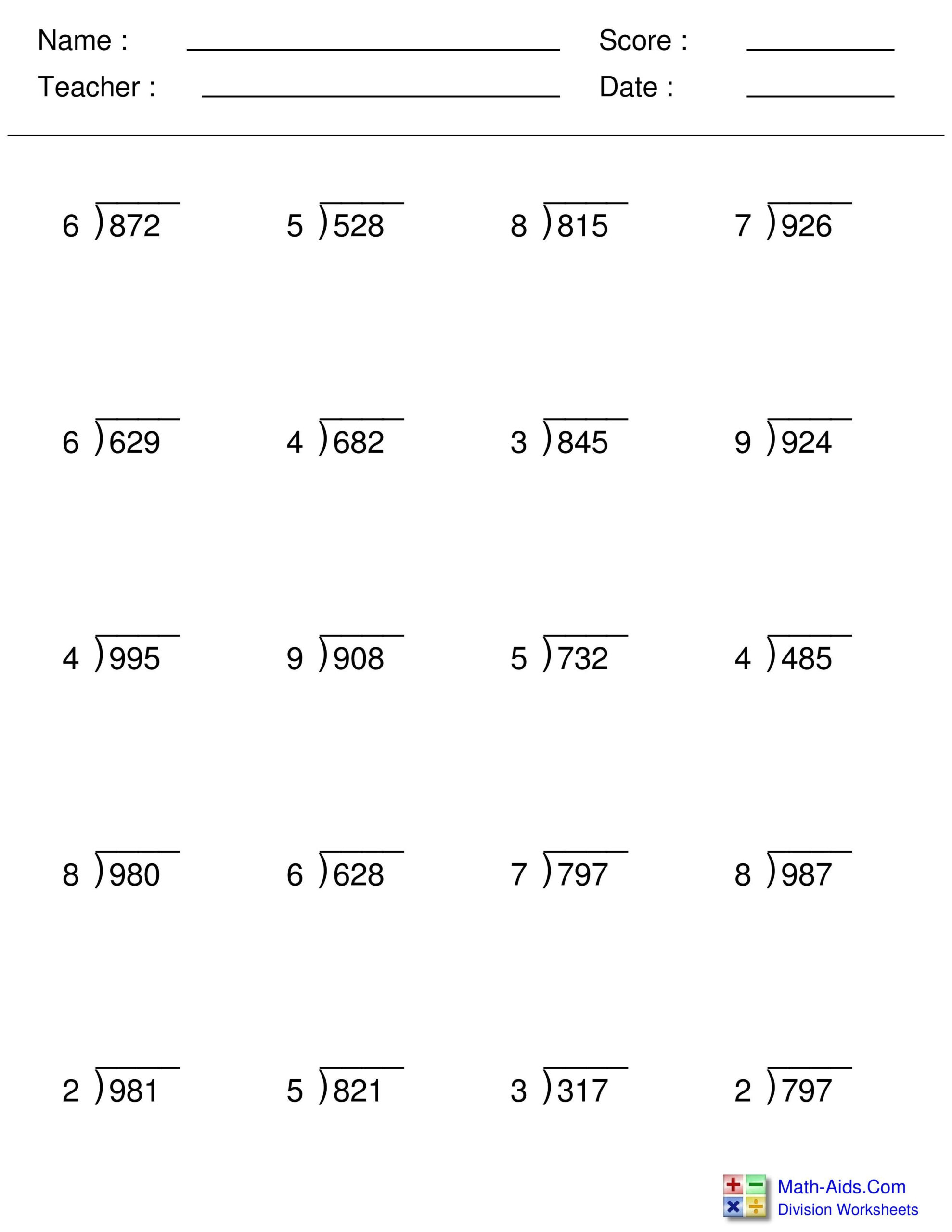 Fill In The Blank Long Division Worksheets Long Division Worksheets