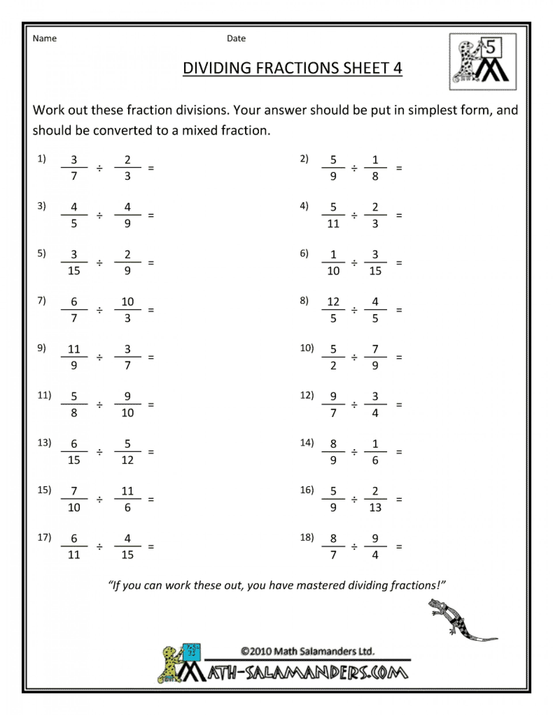 6th Grade Division Worksheet Long Division Worksheets