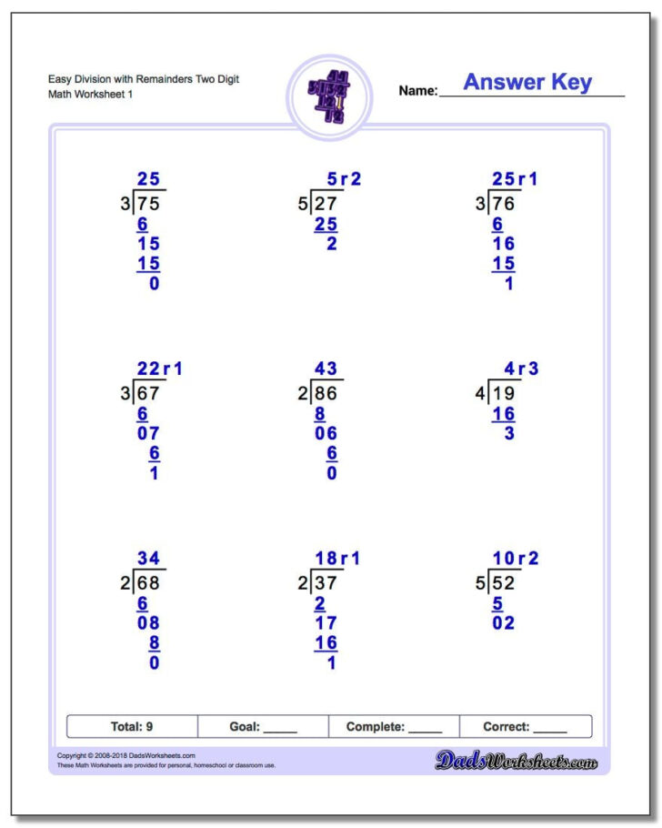 Easy Division Explained Long Division Worksheets