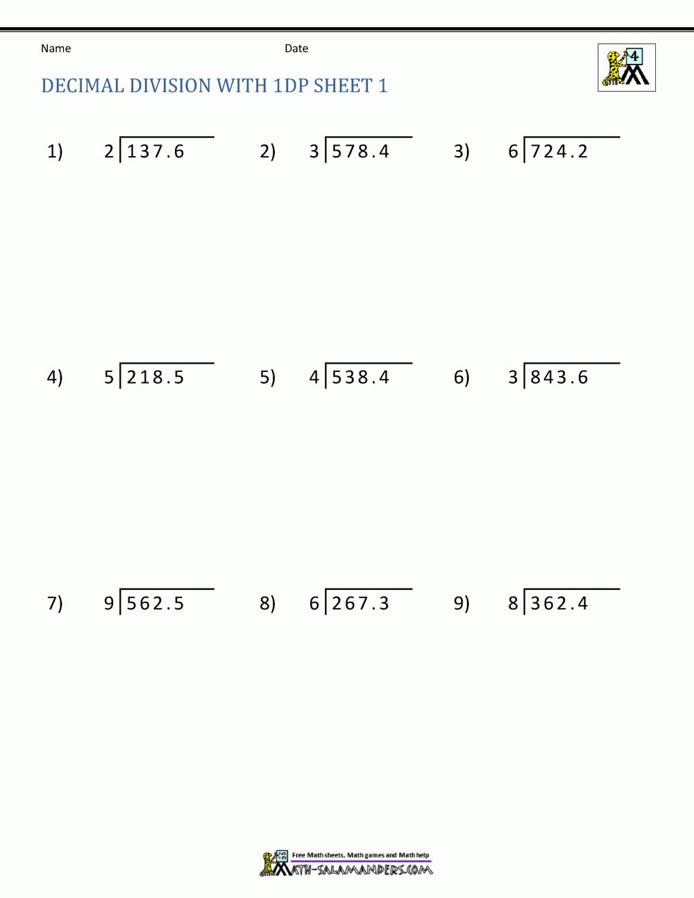 Long Division To Decimal Places Worksheet Long Division Worksheets Long Division To Decimal Places Worksheet Long Division Worksheets