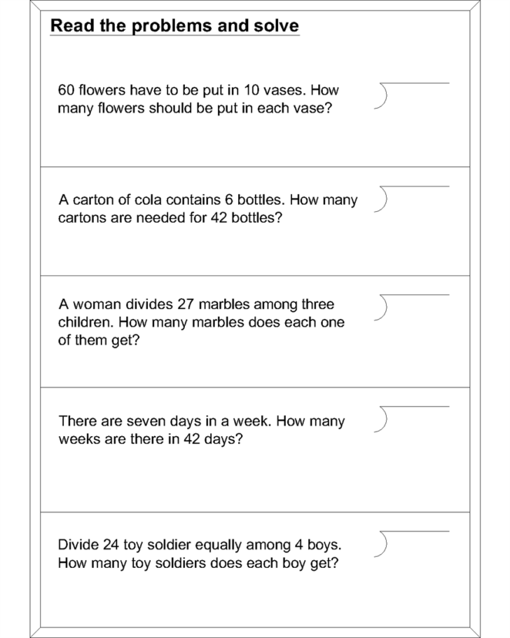 Division Word Problem Worksheets Division Word Problems Math | Long ...
