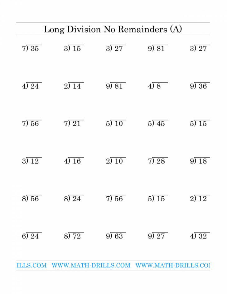 Long Division Free Worksheets Long Division Worksheets