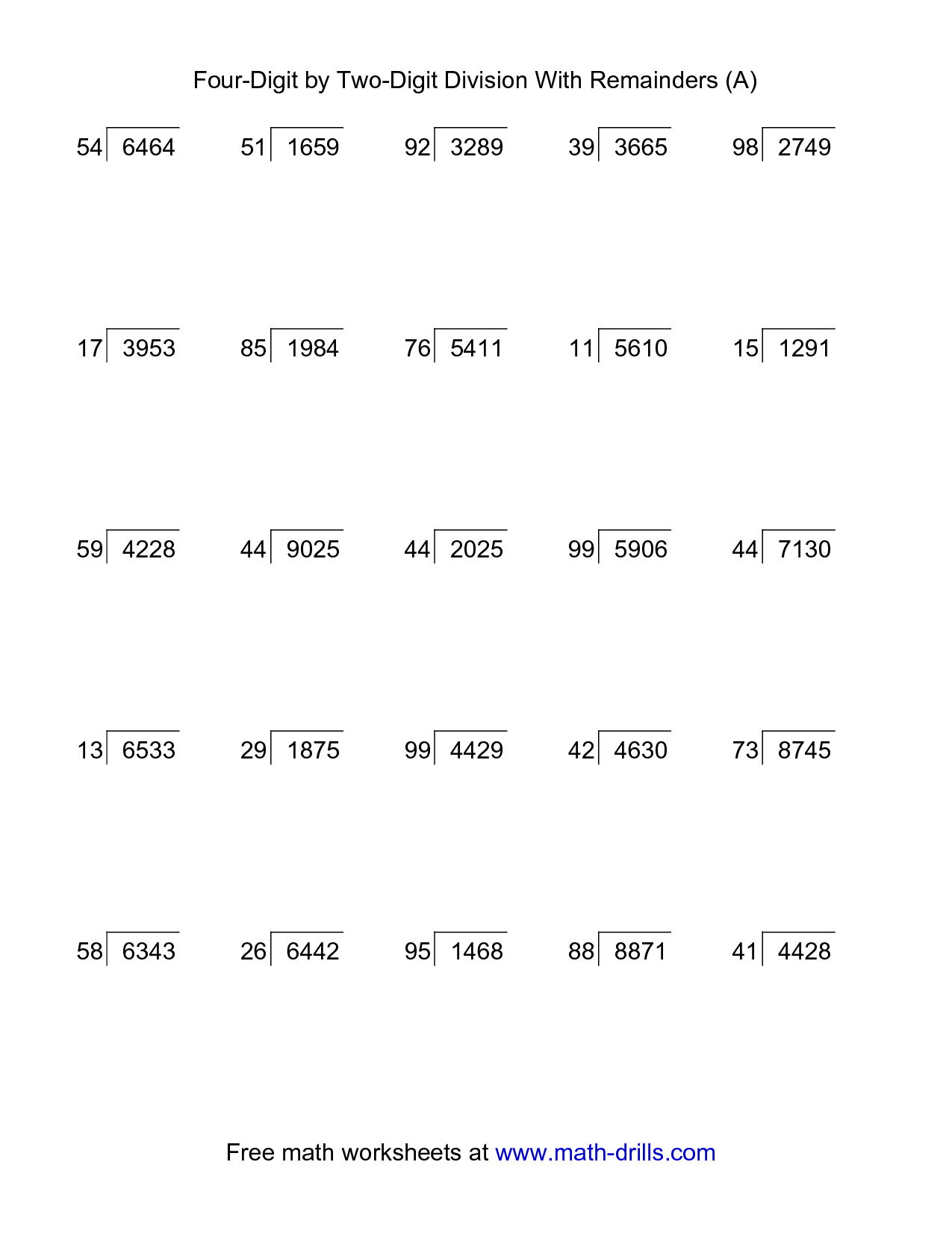 Long Division Worksheet Year 6 Google Search Division Worksheets Long
