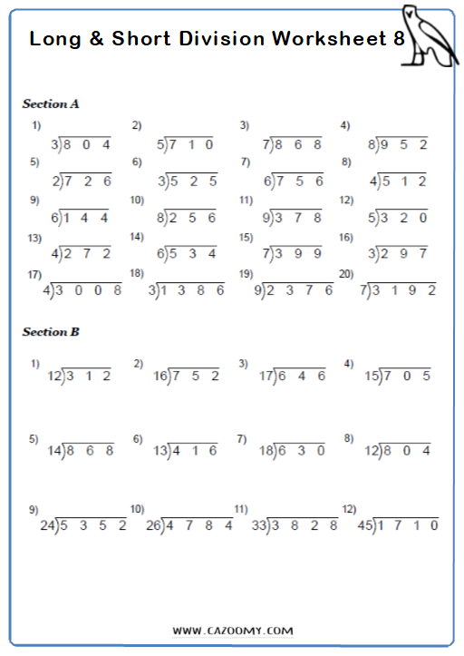 Long Division Question Worksheet Long Division Worksheets