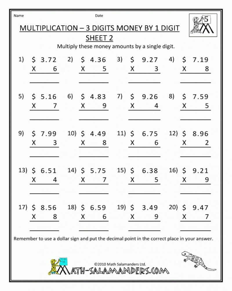 7th Grade Math Worksheets Online For Free Long Division Worksheets