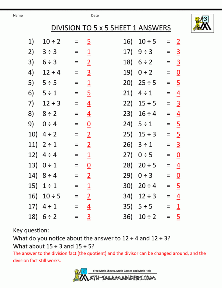 Division Worksheets For Grade 3 With Answers Long Division Worksheets